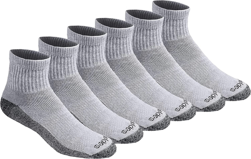 Men'S Dri-Tech Moisture Control Quarter Socks, Available in M-XXL (6 ...