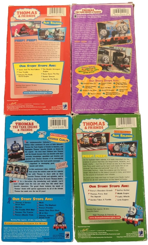 Thomas the Tank Engine & Friends VHS Lot 4 Kids Train Cassettes Carlin ...