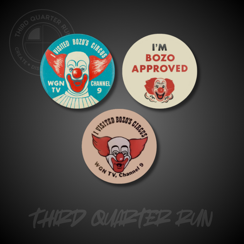 Bozo's Circus Replica Button 3-Pack Cookie Grand Prize Game WGN 9 Bozo ...