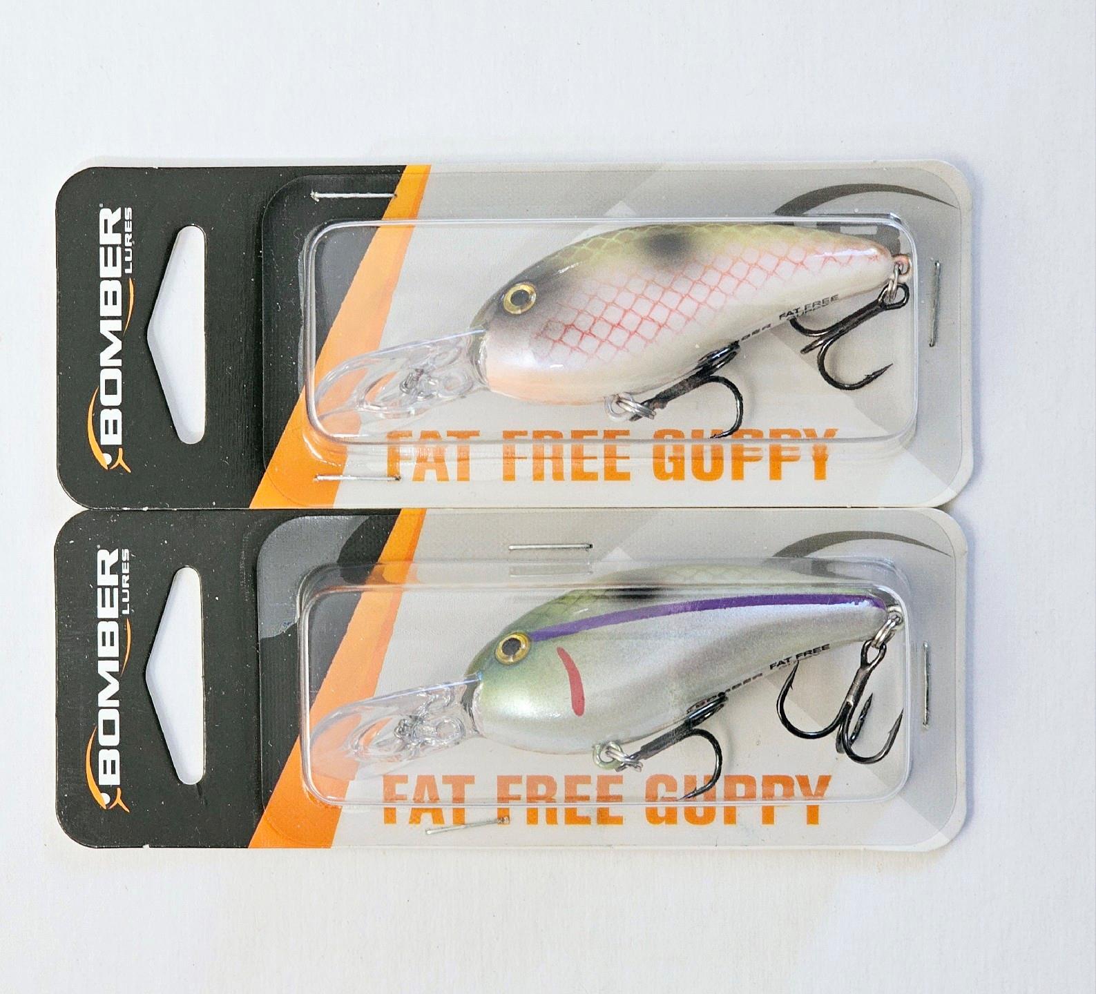 (Lot of 2) Bomber Fat Free Guppy Next Gen 2-3/8" 3/8 oz Depth 4-6 ...