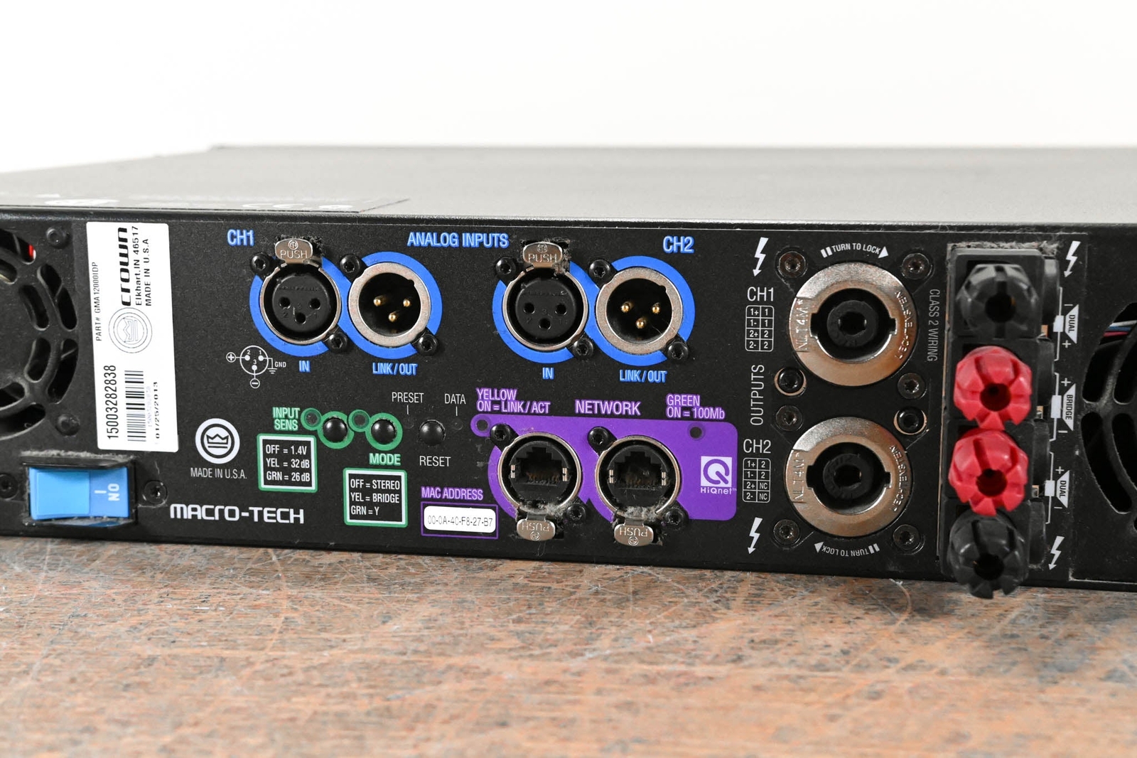 Crown MA 12000i Macro-Tech 12000i 2-CH, 4500W @ 4 ohms Power Amplifier ...