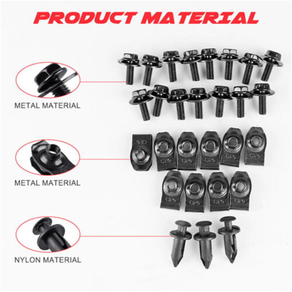 For Honda Engine Under Cover Splash Shield Guard Body Bolt U-nut Clips ...