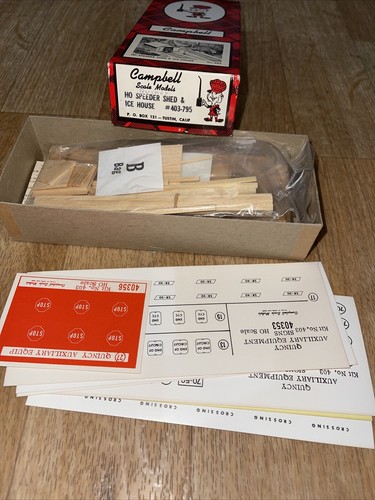 HO Scale Campbell Scale Models, Speeder Shed & Ice House Craftsman Kit ...