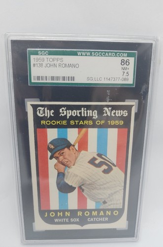 1959 Topps Baseball John Romano #138 Rookie - SGC 86 NM+ 7.5 | eBay