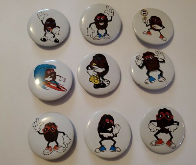 9 Different Vintage 1987 The California Raisins Collectible Pin Backs ...