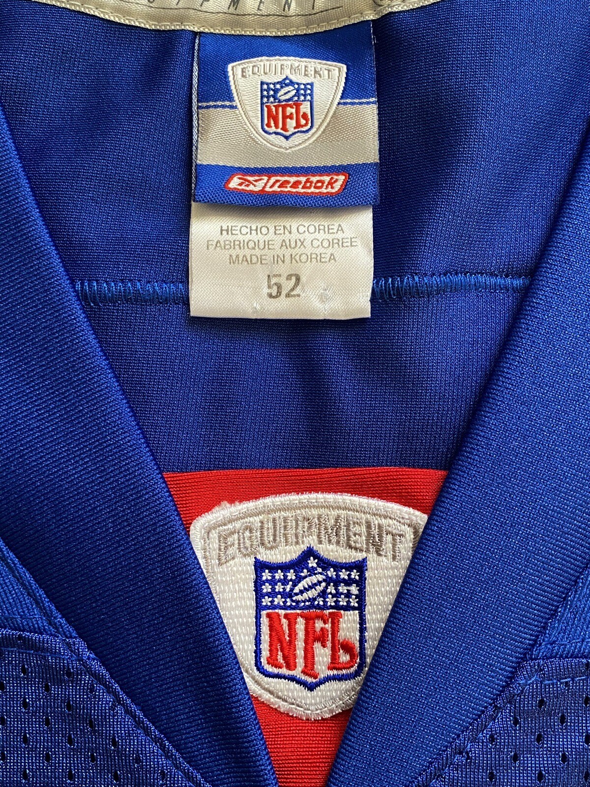 VTG AUTHENTIC 00's JEREMY SHOCKEY NEW YORK GIANTS NFL REEBOK JERSEY 52 ...