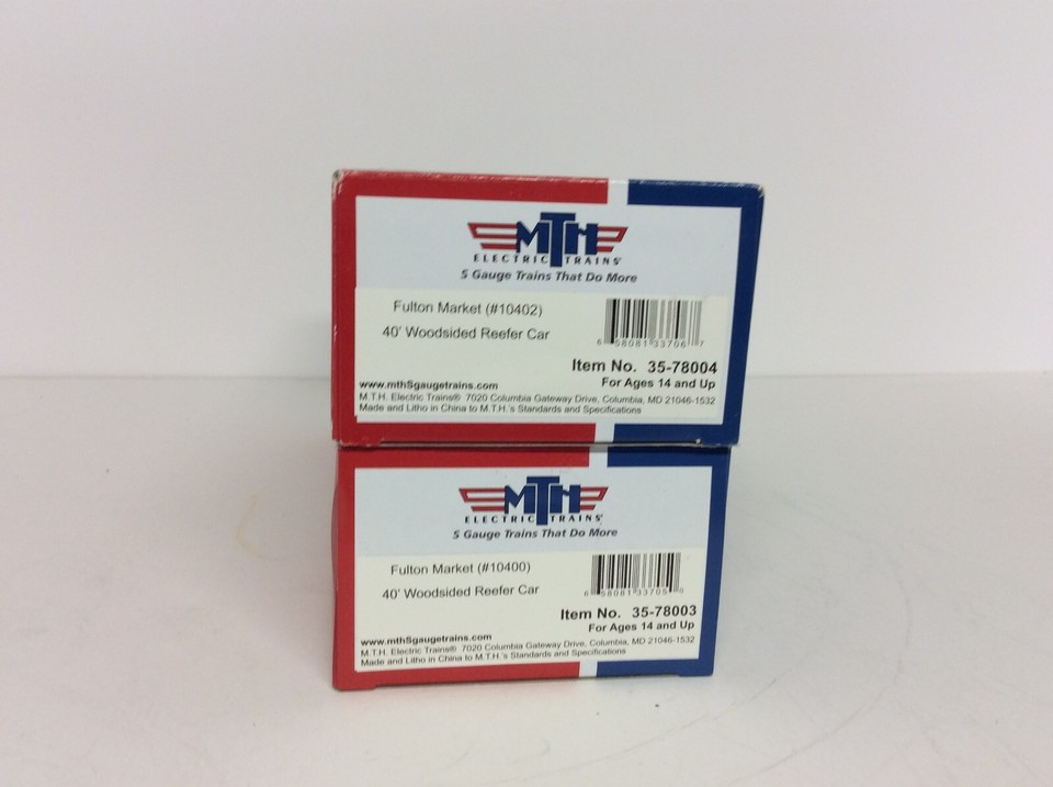 MTH / S-Helper Fulton Market 40' Reefer cars #10402 & 10400 New in Box ...