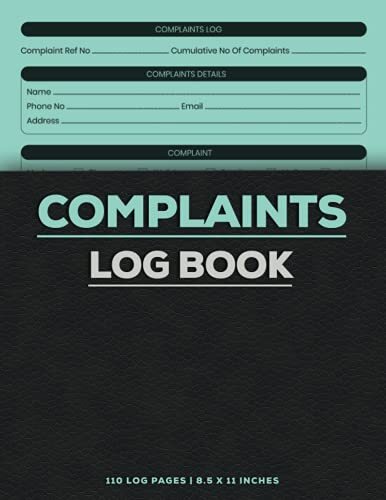 Complaints Log Book Customer Complaint Logbook Clients Complaints ...