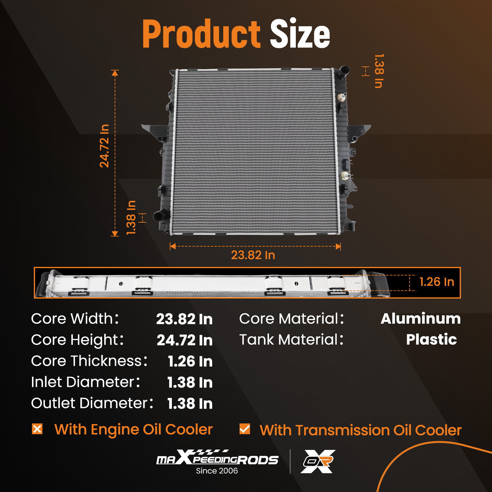 Aluminum Radiator Automatic for LR3 2005-2009 Range Rover Sport 2006-09 ...