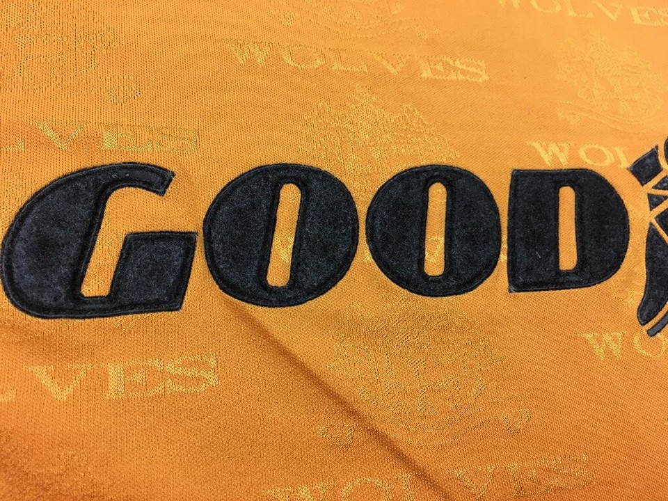 Wolverhampton Wolves 1995 1996 Goodyear shirt jersey Nutmeg 1990s ...