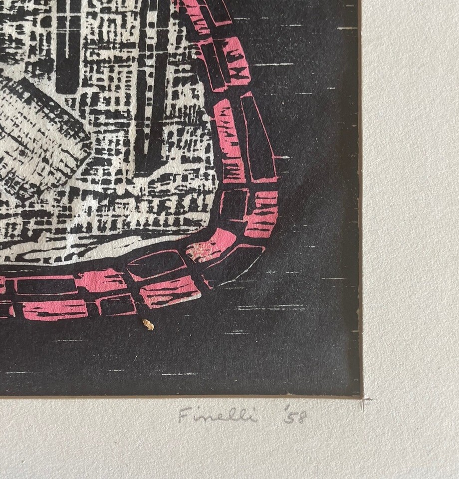 Pietro Finelli Woodcut 1958 Woman Sewing Italian Mid Century | eBay