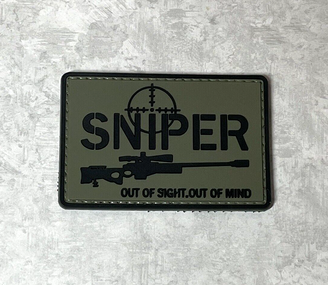 Sniper Out of Sight PVC Patch, Tactical Sniper Morale Gun Hook Backed ...