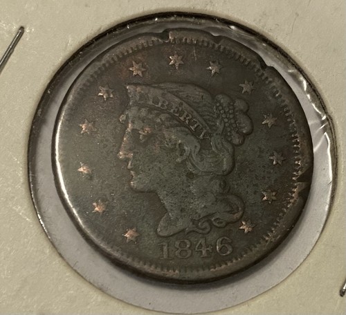 1846 Braided Hair Large Cent One Penny | eBay