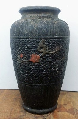 Vintage Japanese Tokanabe Ware Art Deco Black Large Vase Hand Painted ...