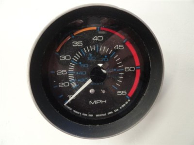 FARIA 55 MPH SPEEDOMETER BLACK FACE /SILVER BEZEL A-1668-55-10 MARINE ...