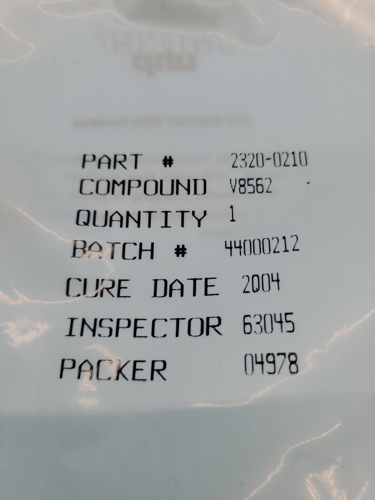 1 pack of 3, Parker Parofluor Seals, compound V8562, O-ring, Part #2320 ...