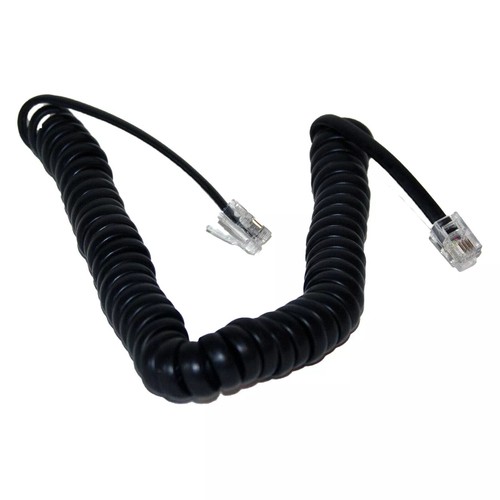 Telephone Handset Cable RJ10 to RJ10 (4P4C) Coiled Curly Lead Cord Wire ...