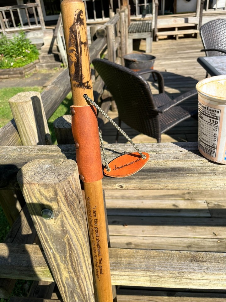 Psalm 23 Shepherd Natural Earth Tones Poplar Wood Walking Stick Hiking ...