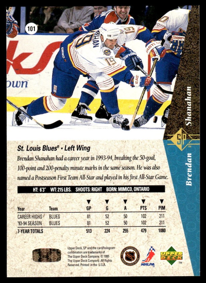 1994-95 SP #101 Brendan Shanahan St. Louis Blues HOF | eBay