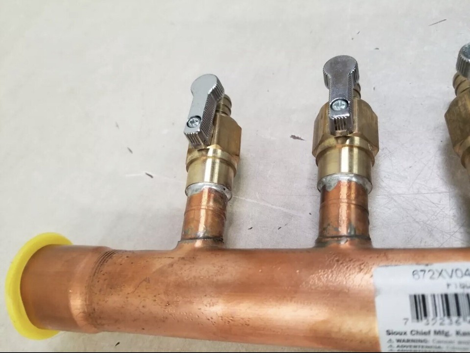 1” 4 Port Copper Pex Manifold With Shutoff Valves Sioux Chief 1inch ...
