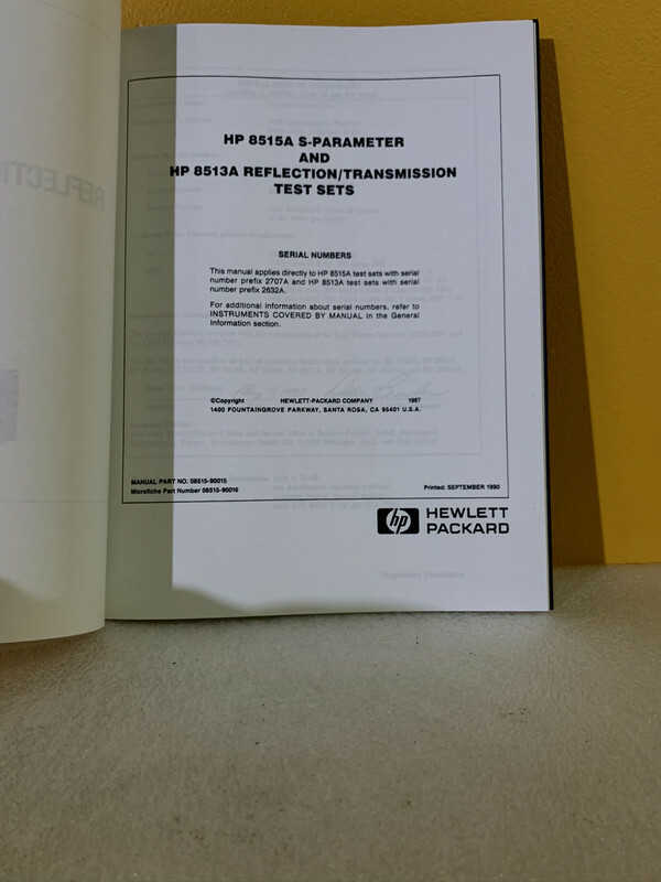 HP 08515-90015 8515A S-Parameter & 8513A Reflection/Transmission Test ...