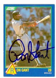 Ron Gant autographed baseball card (Atlanta Braves) 1989 Score #87 ...