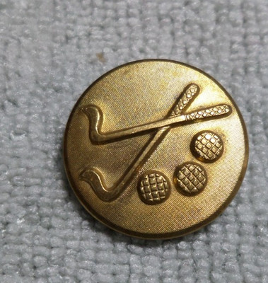 Vintage Antique Metal Picture Button GOLF CLUBS & BALLS | eBay
