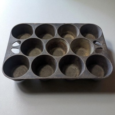 Cast Iron Popover Muffin Pan 11 Cup Tray Heavy Duty Stamped “A” On Back ...