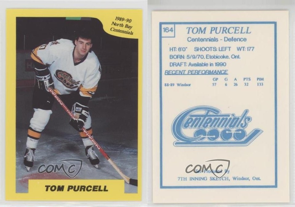 1989-90 7th Inning Sketch OHL Tom Purcell #164 0a4 | eBay UK