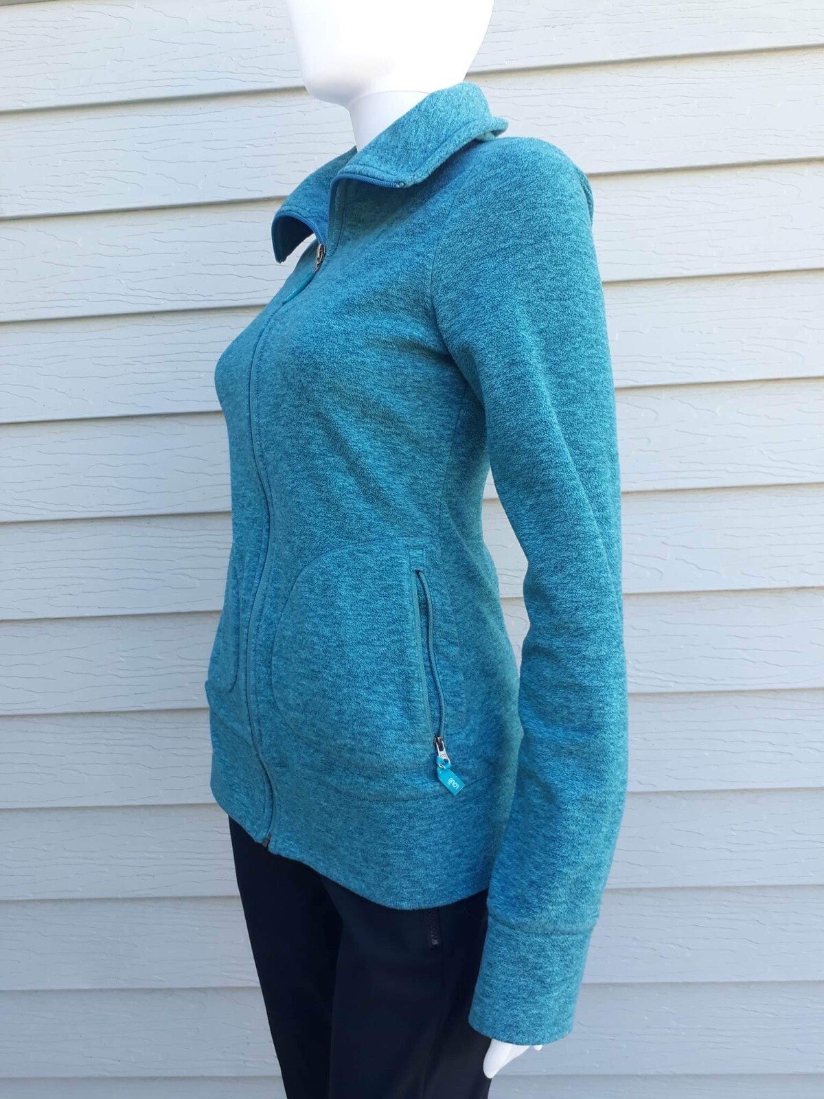 LOLE Women's Long Sleeve Full Zip Fleece Jacket Front Pockets Green ...