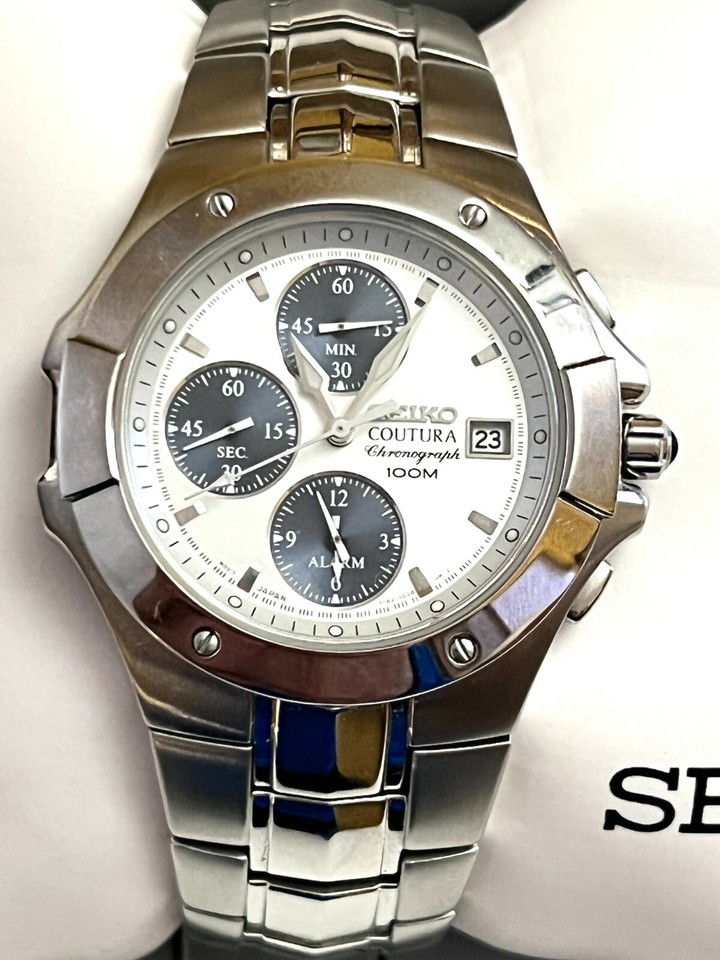 Seiko Chronograph Cal.7T62 Coutura Date Quartz Mens Watch Authentic ...
