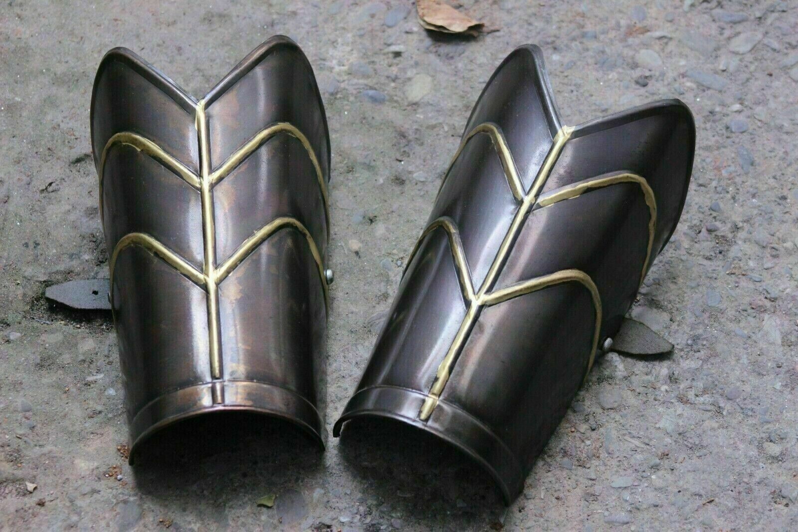 Medieval Knight 18 Gauge Steel Arm Guard Pair Of Bracers Hand ...