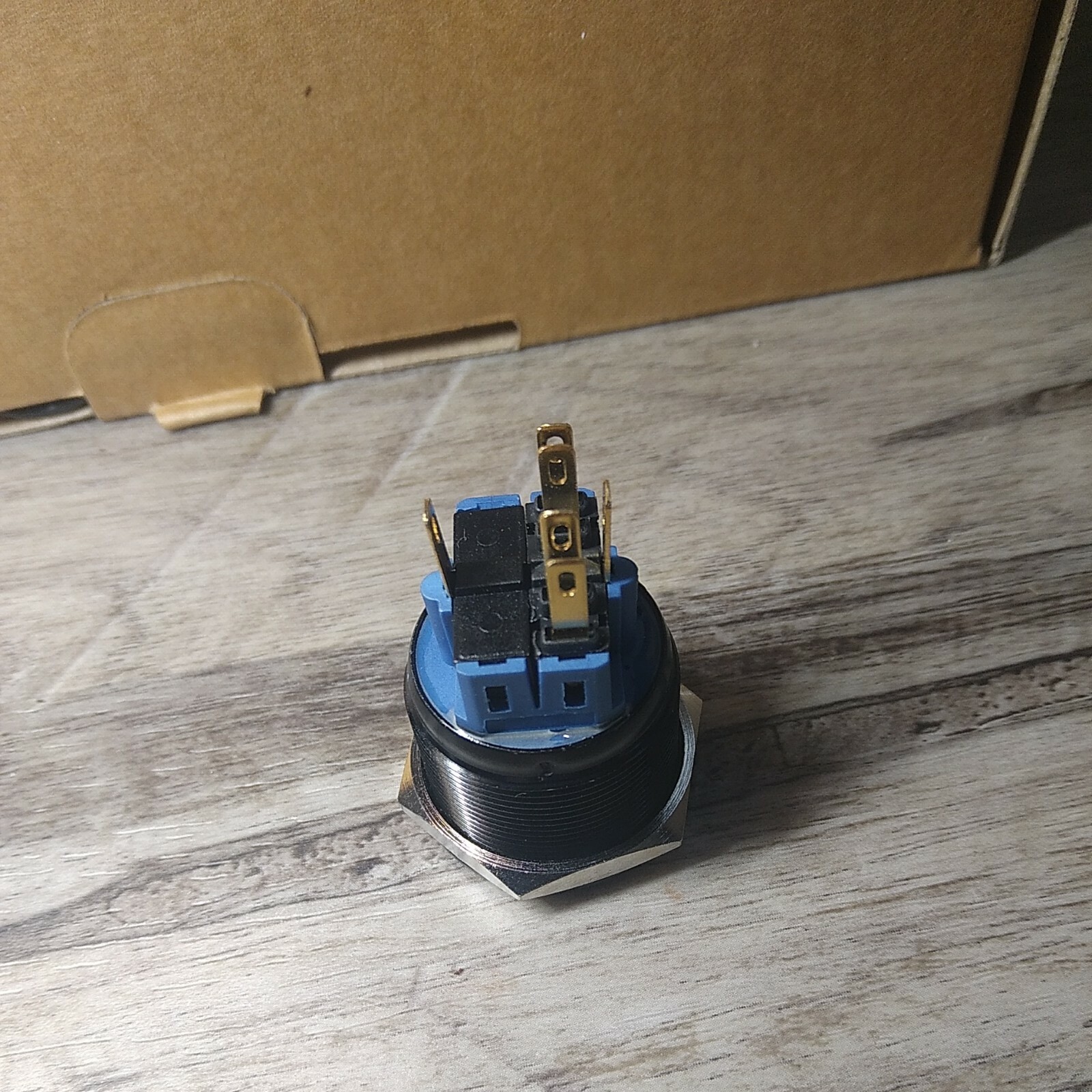 25mm Latching Push Button Power Switch blue yellow LED Waterproof 24V ...