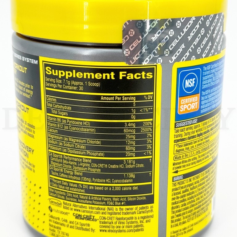 Cellucor C4 Sport Pre Workout Powder Blue Raspberry 7.5oz 30 Servings ...