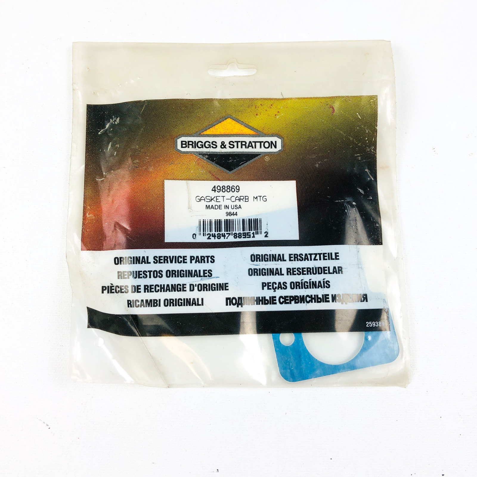 Briggs and Stratton 498869 Gasket Intake Elbow Mount OEM NOS USA Made ...