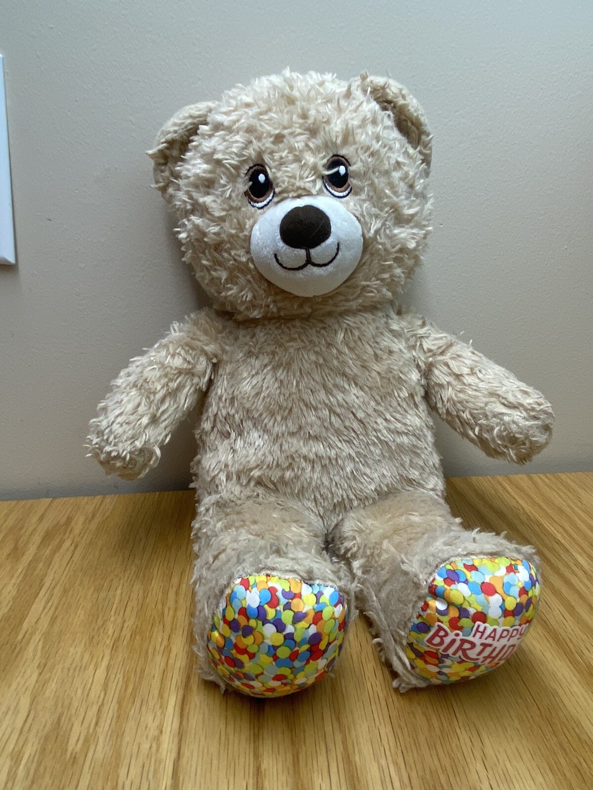 Build A Bear Happy Birthday Brown Teddy Bear Plush 15" Stuffed Animal ...