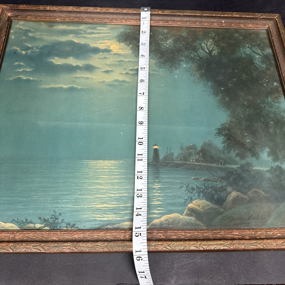 Antique Early 20th Century Framed Lighthouse Print by George Hacker | eBay