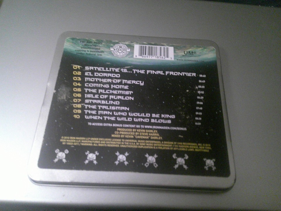 2010 UNPLAYED CD IN TIN & BOOKLET-IRON MAIDEN-THE FINAL FRONTIER-RARE ...