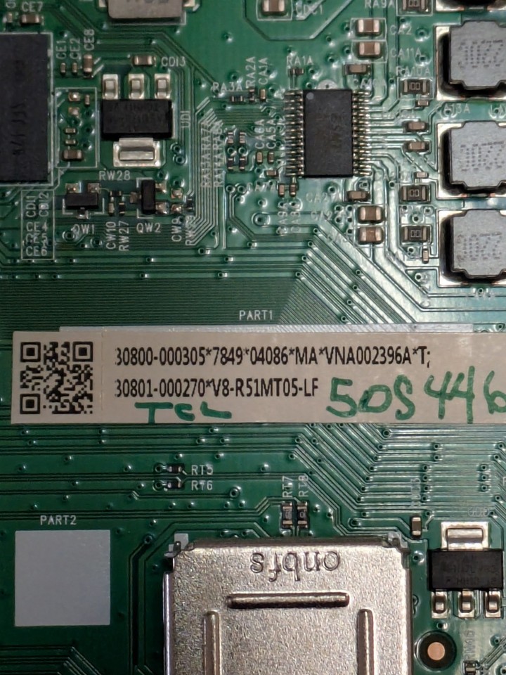 TCL 30801-000270*V8-R51MT05-LF Main Board 50S446 & POWER SUPPLY BOARD ...