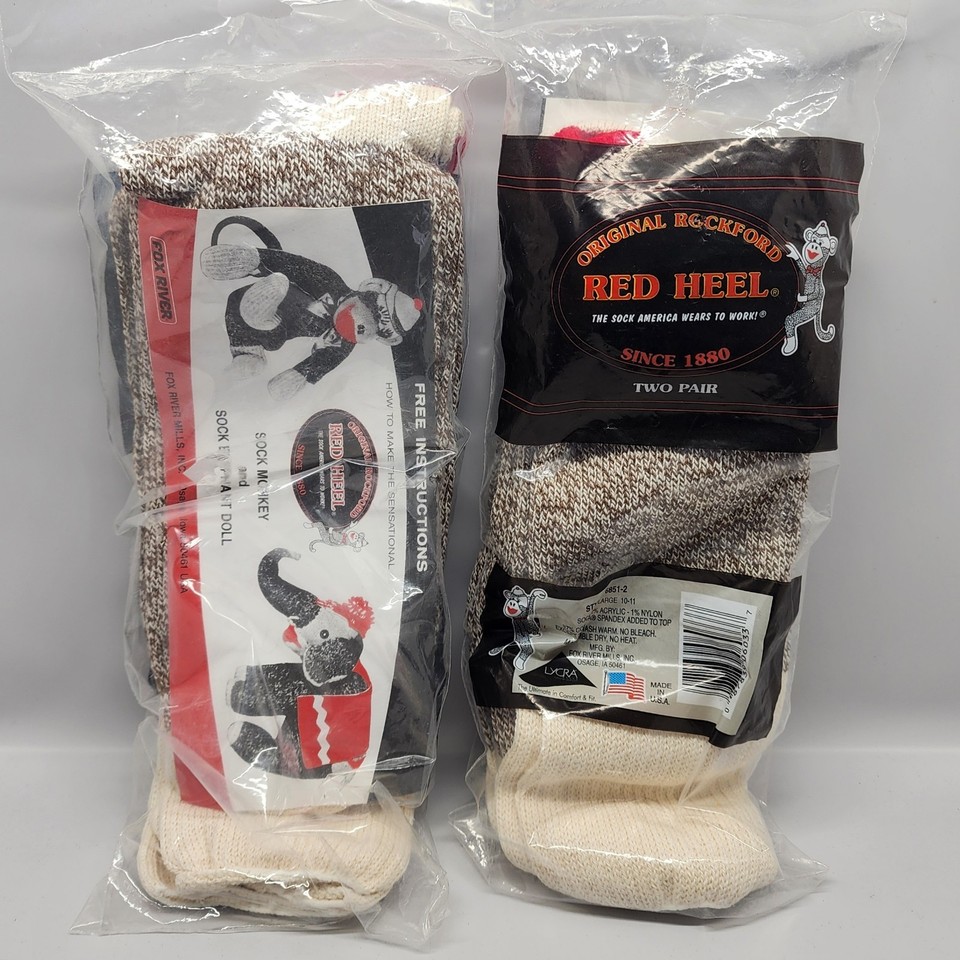 Original Rockford Red Heel Socks 4prs UNOPENED Large 10-11 Monkey ...