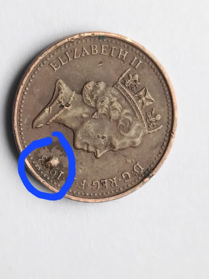 Very Rare 1993 One Penny 1p Coin Queen Elizabeth II Great Britain ERROR ...