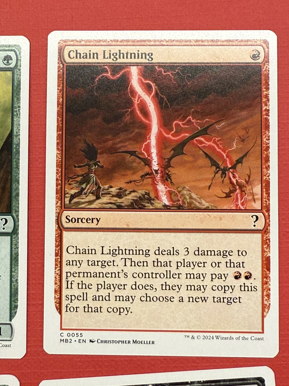 Mtg MB2— Chain Lightning — NM White Border | eBay UK