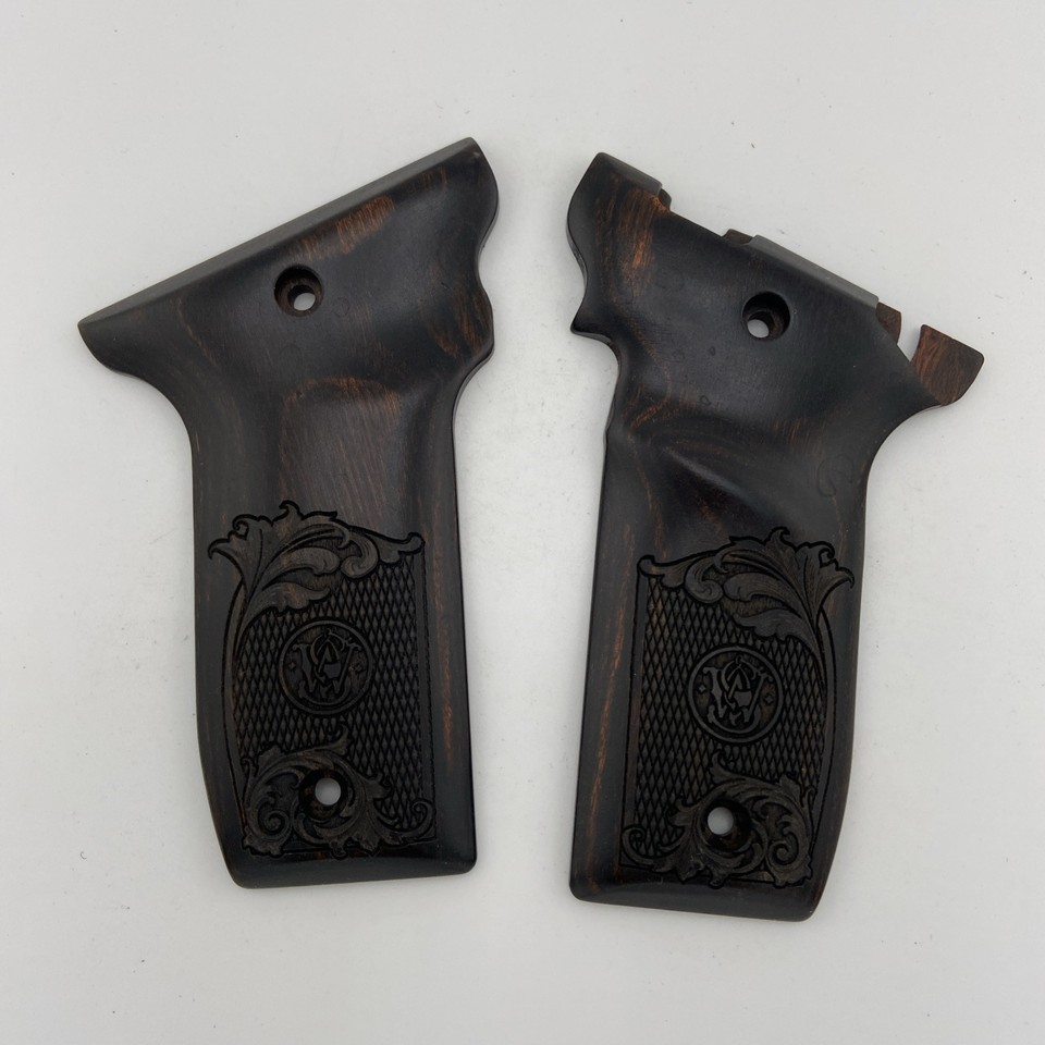 Altamont Wood Grips - S&W 22 Victory Super Walnut Checkered w Logo LIC | eBay