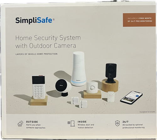 SimpliSafe 8-Piece Home Security System with Outdoor Camera WSK231 ...