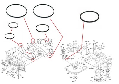 CD & Cassette Tape Deck Belt Kit (6x Belts -All Unit Belts) For Sony ...