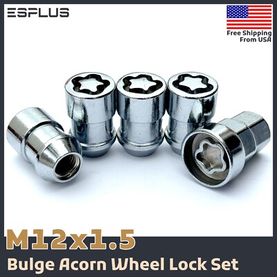 4 Pc Honda Wheel Lock M12x1.5 Chrome Fit Accord/BR-V/Civic/CR-V/CR-Z/HR ...