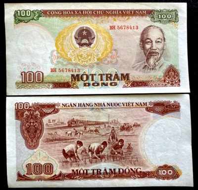 Vietnam 100 Dong 1985 Banknote World Paper Money AUNC Currency Bill ...