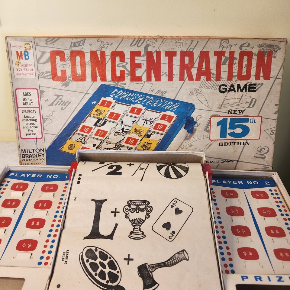 1970 Concentration Board Game 15th Ed Milton Bradley Complete Very Good ...