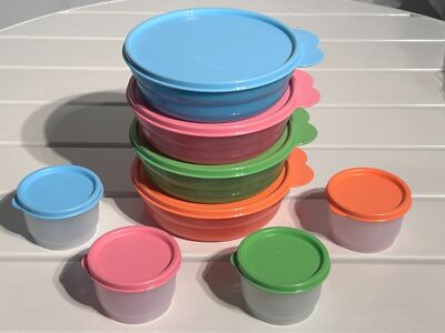 New Tupperware Impressions Snack Cups Set + Microwave Reheatable Cereal ...