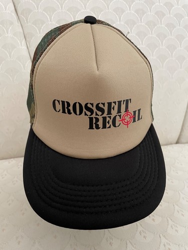 CROSSFIT RECOIL Tan Black Camo Mesh Snapback Cap Hat Vintage | eBay